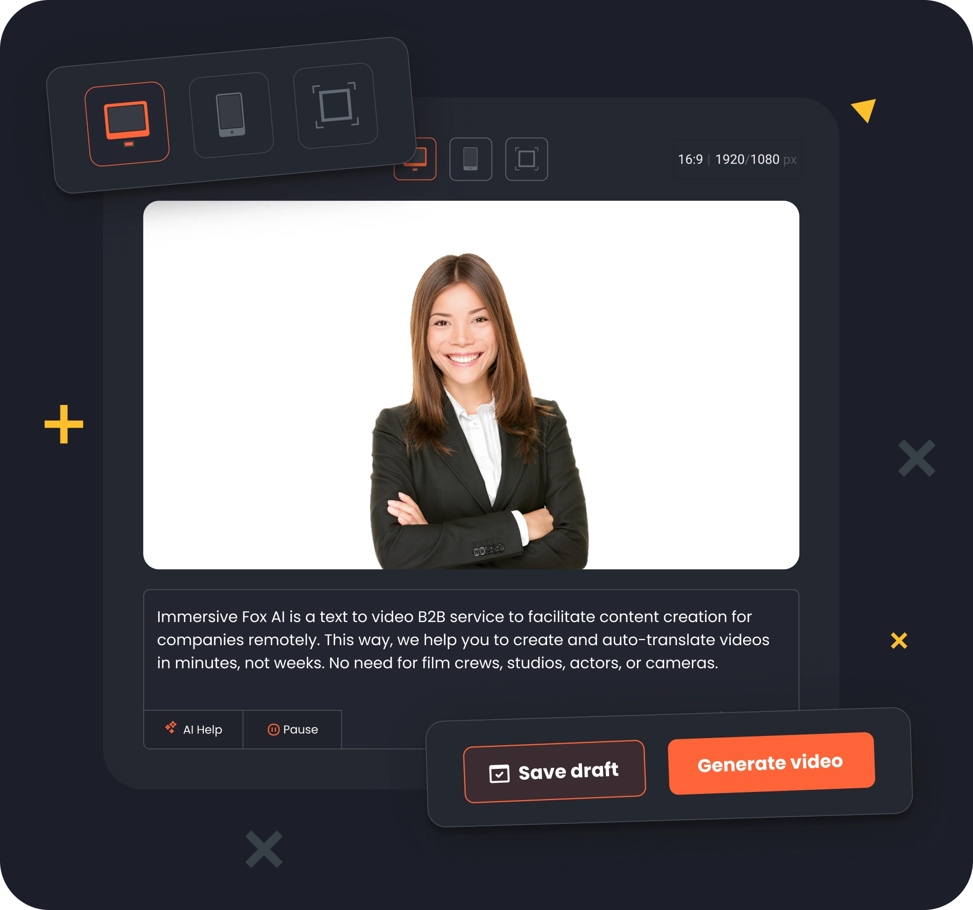 Immersive Fox | AI Text to Video Tool for Multilingual Business Videos